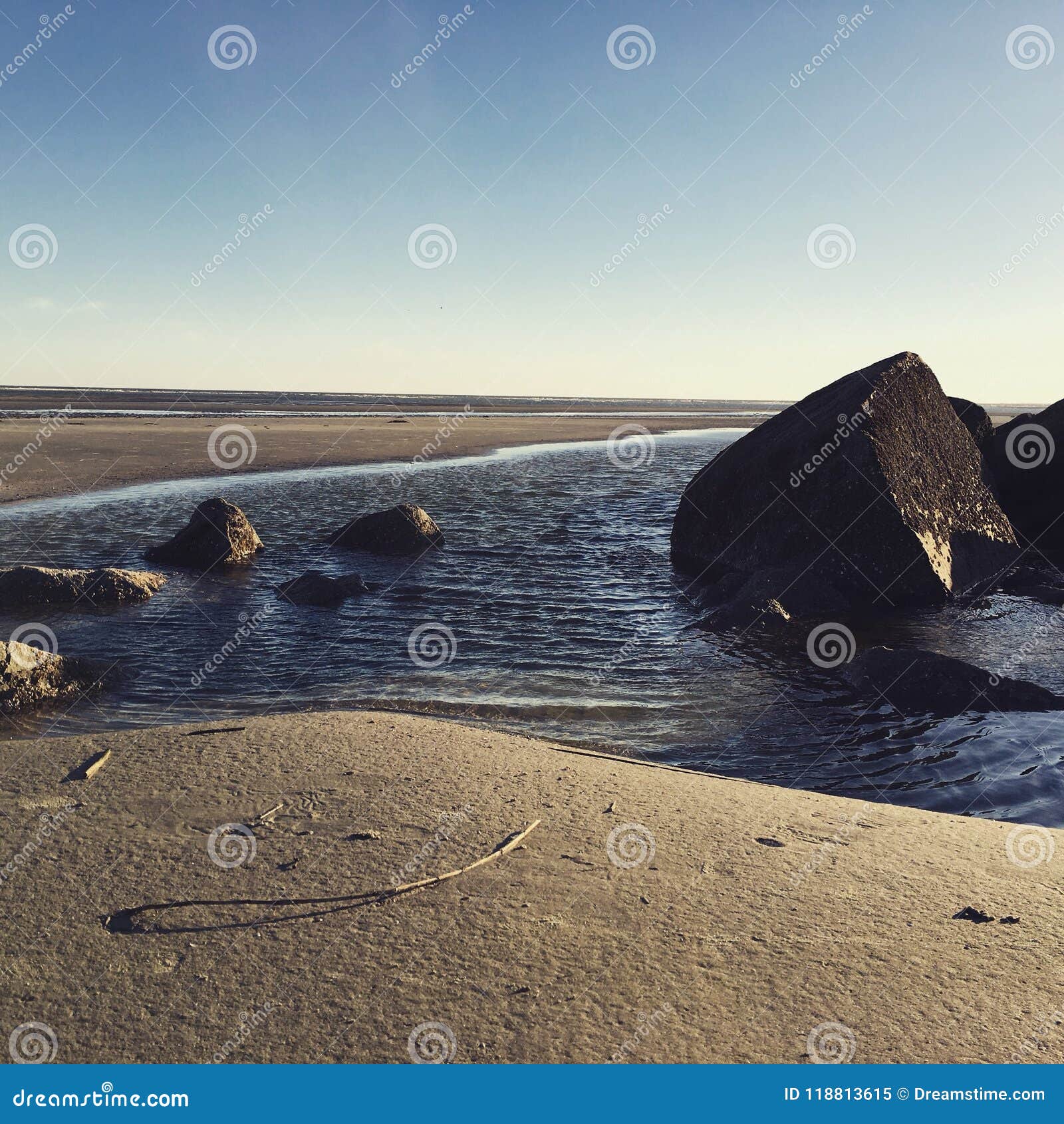 Pond in the Sand stock image. Image of ocean, coming - 118813615