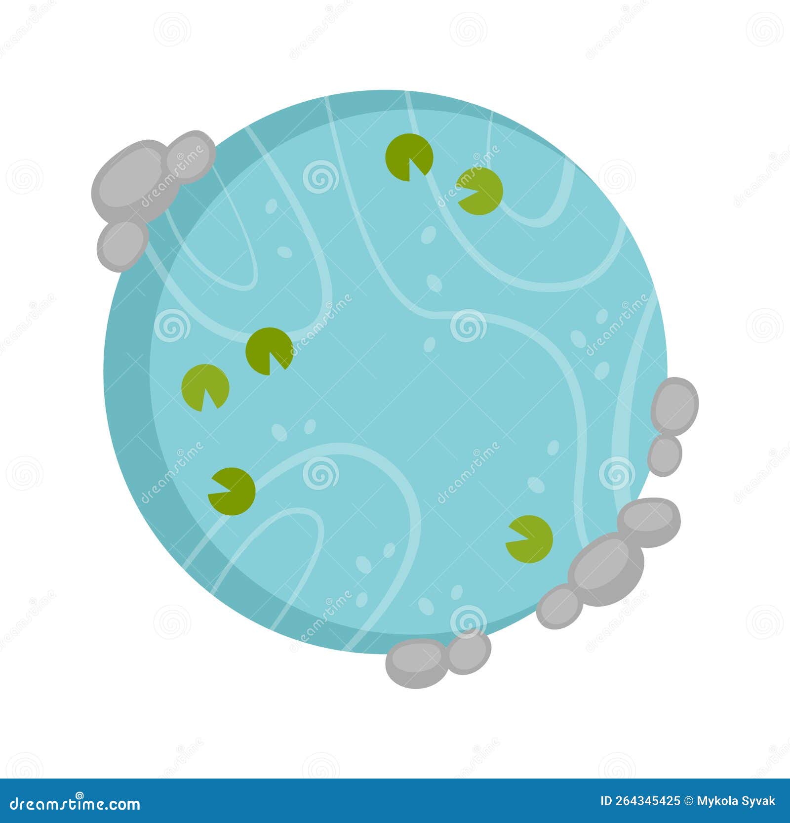 Pond with Stones Flat Icon Architectural and Landscape Elements Stock ...