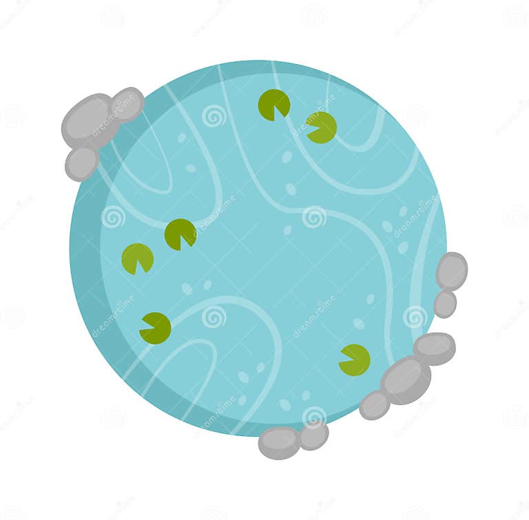 Pond with Stones Flat Icon Architectural and Landscape Elements Stock ...