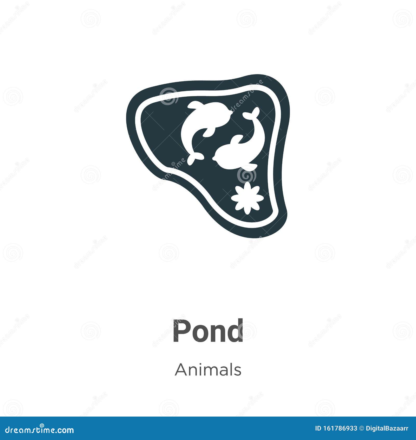 Pond Vector Icon on White Background. Flat Vector Pond Icon Symbol Sign ...