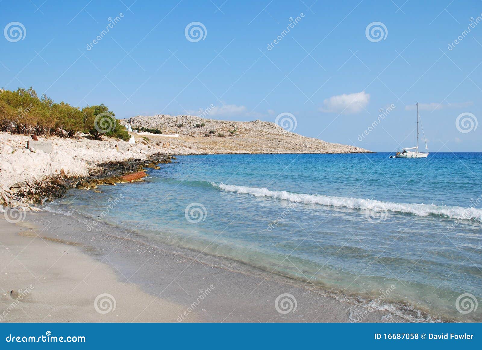 Pondamos Beach, Halki Island Stock Photo - Image of dodecanese, aegean ...