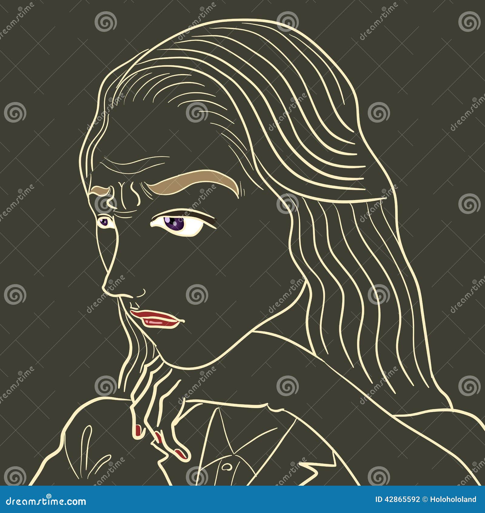 Ponder Face Vector Illustration | CartoonDealer.com #42865592