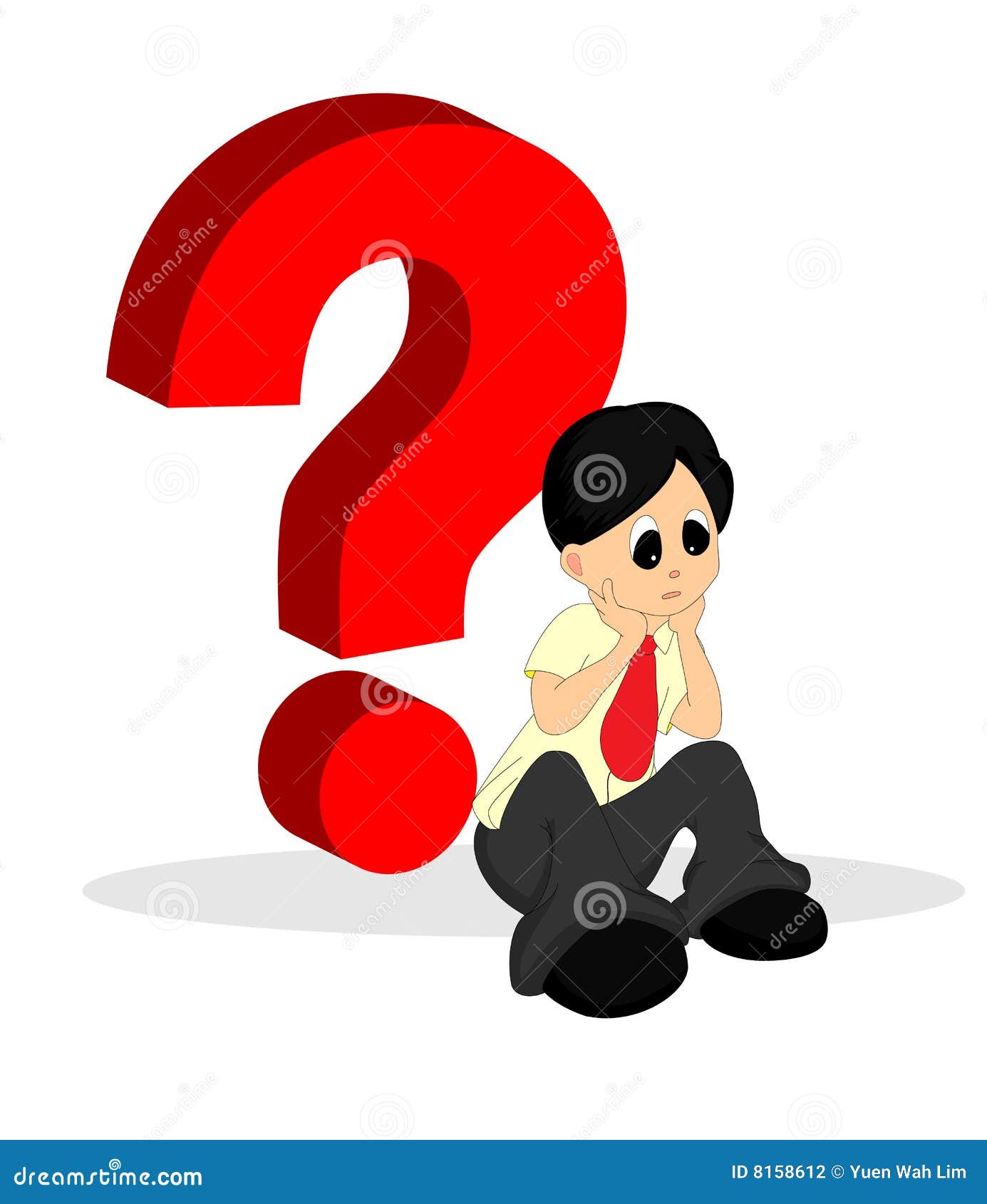 Pondering stock vector. Illustration of office, cute, mark - 8158612