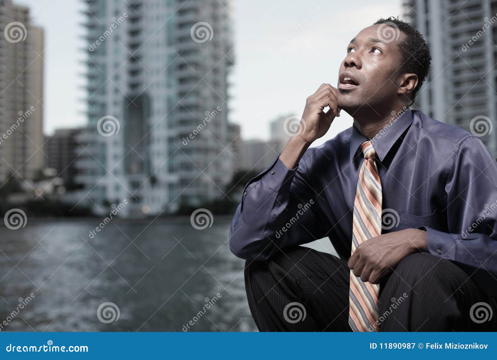 Pondering businessman stock image. Image of pensive, upward - 11890987