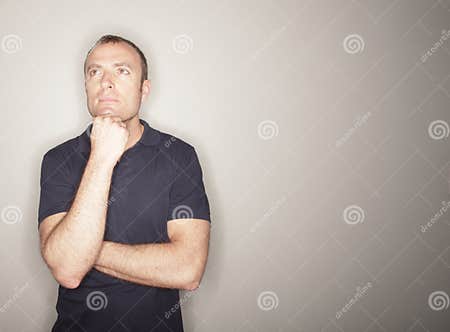 Pondering man stock photo. Image of adult, person, male - 9512278