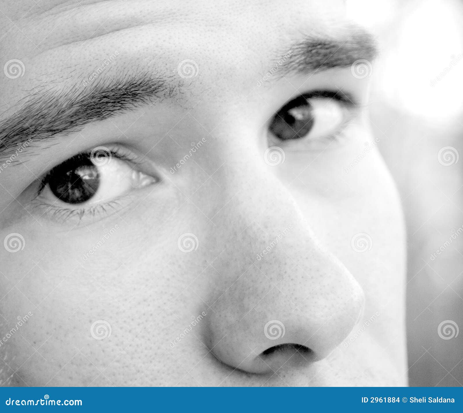 Pondering Man Eyes stock photo. Image of concentration - 2961884