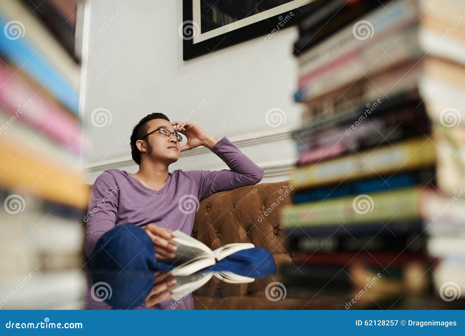 Pondering over ideas stock image. Image of literature - 62128257