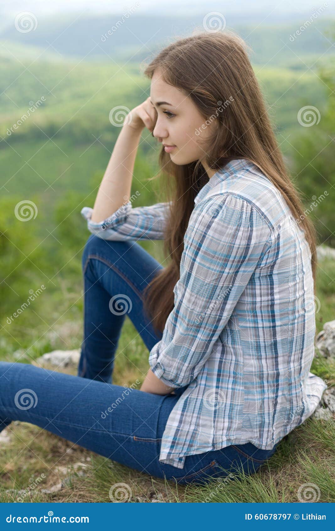 Pondering over the view. stock image. Image of thinking - 60678797