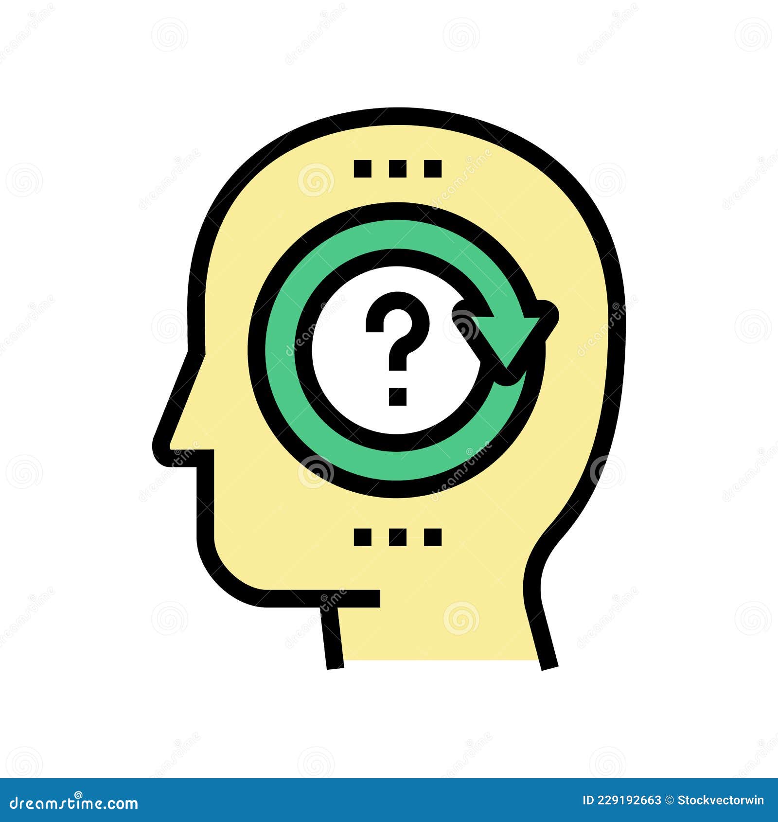 Pondering Question Color Icon Vector Illustration Stock Vector ...