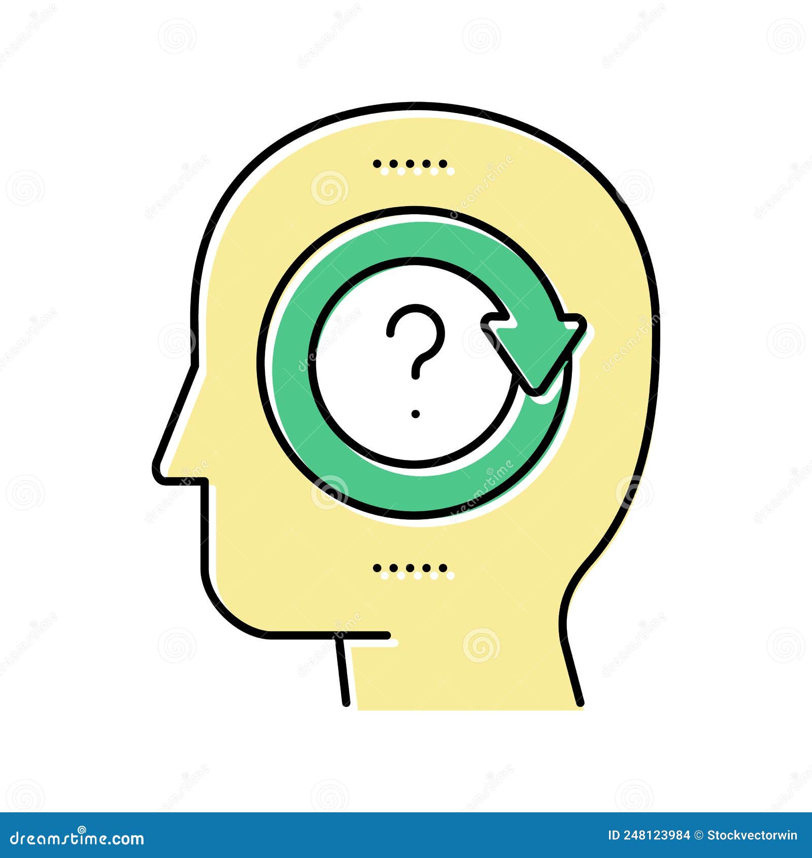 Pondering Question Color Icon Vector Illustration Stock Vector ...