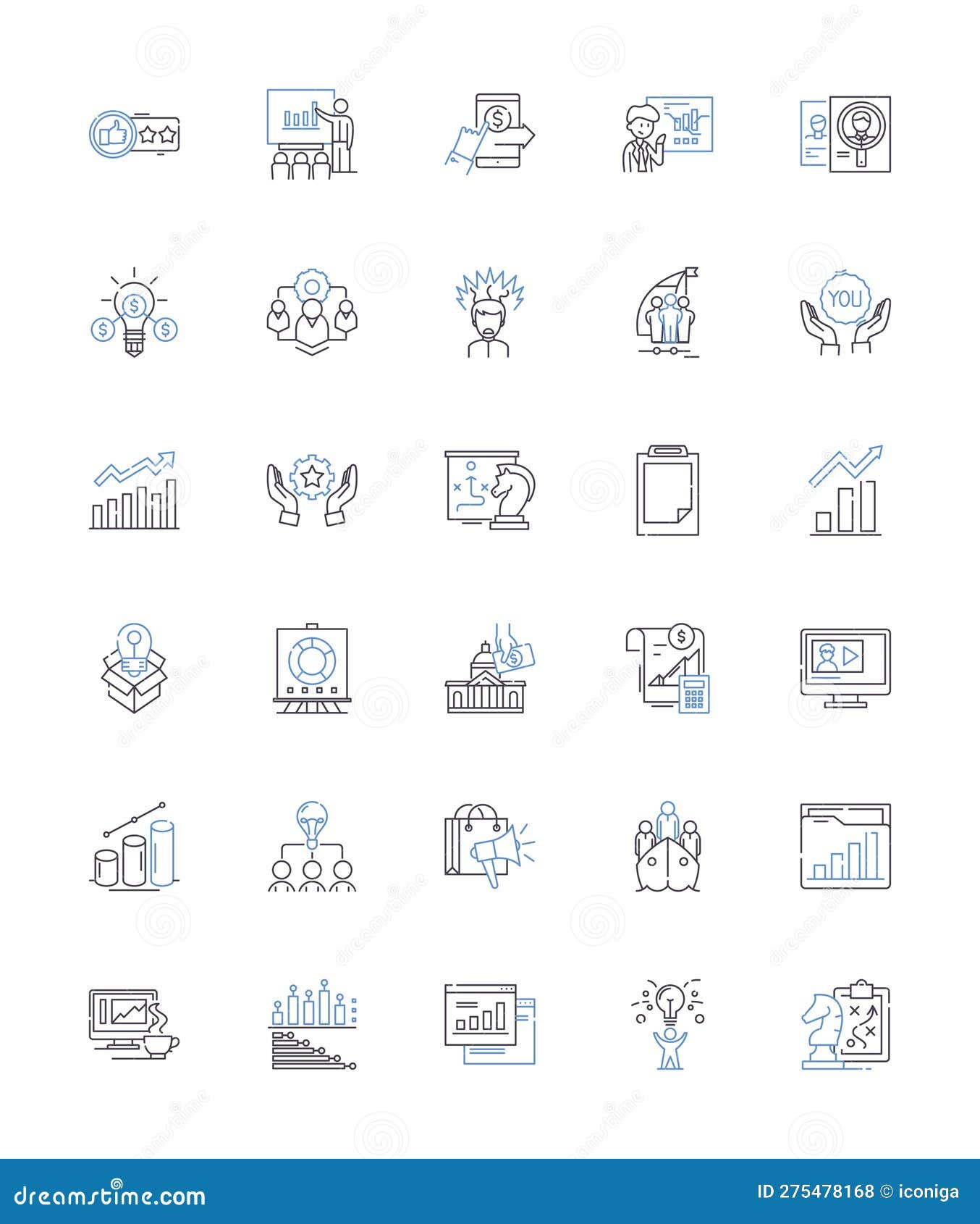 Pondering and Ruminating Line Icons Collection. Contemplation ...