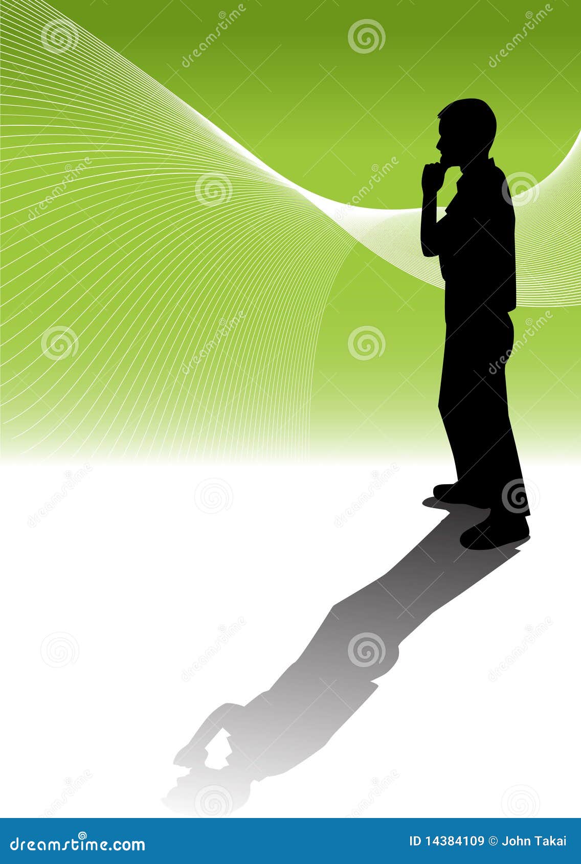 Pondering Young Man stock vector. Illustration of graphic - 14384109