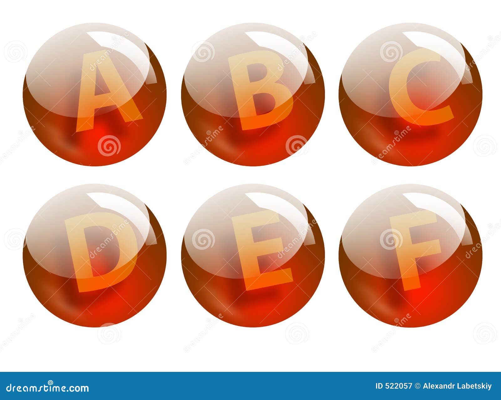 Pone letras a esferas stock de ilustración. Ilustración de aislado - 522057
