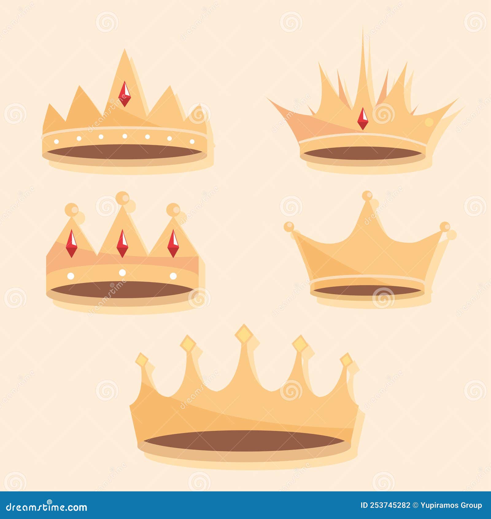 Poner coronas de oro stock de ilustración. Ilustración de princesa ...