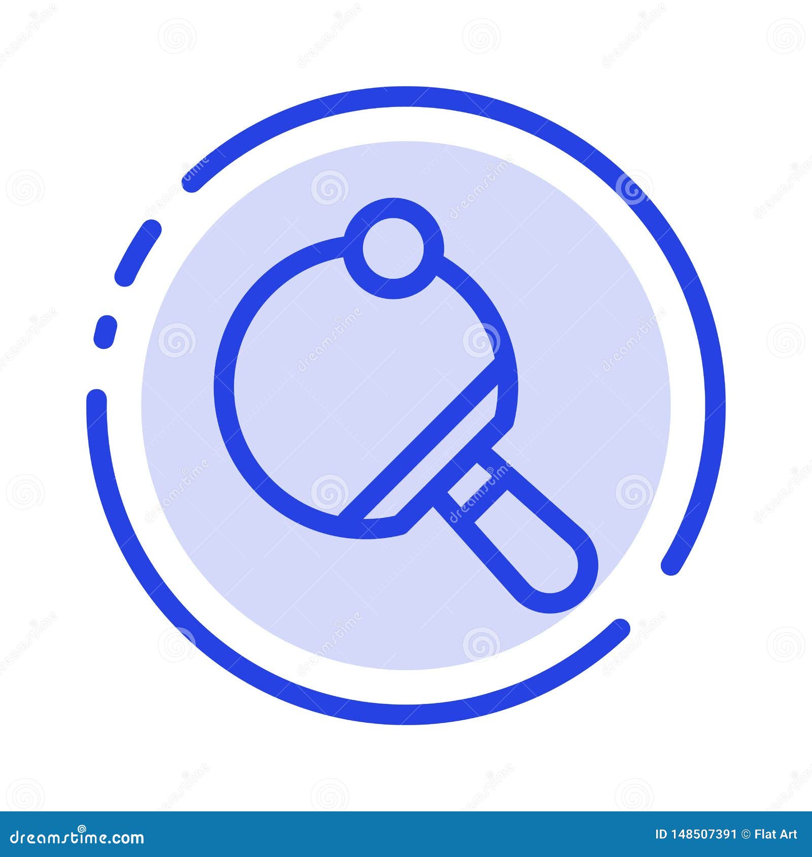Pong, Racket, Table, Tennis Blue Dotted Line Line Icon Stock Vector ...