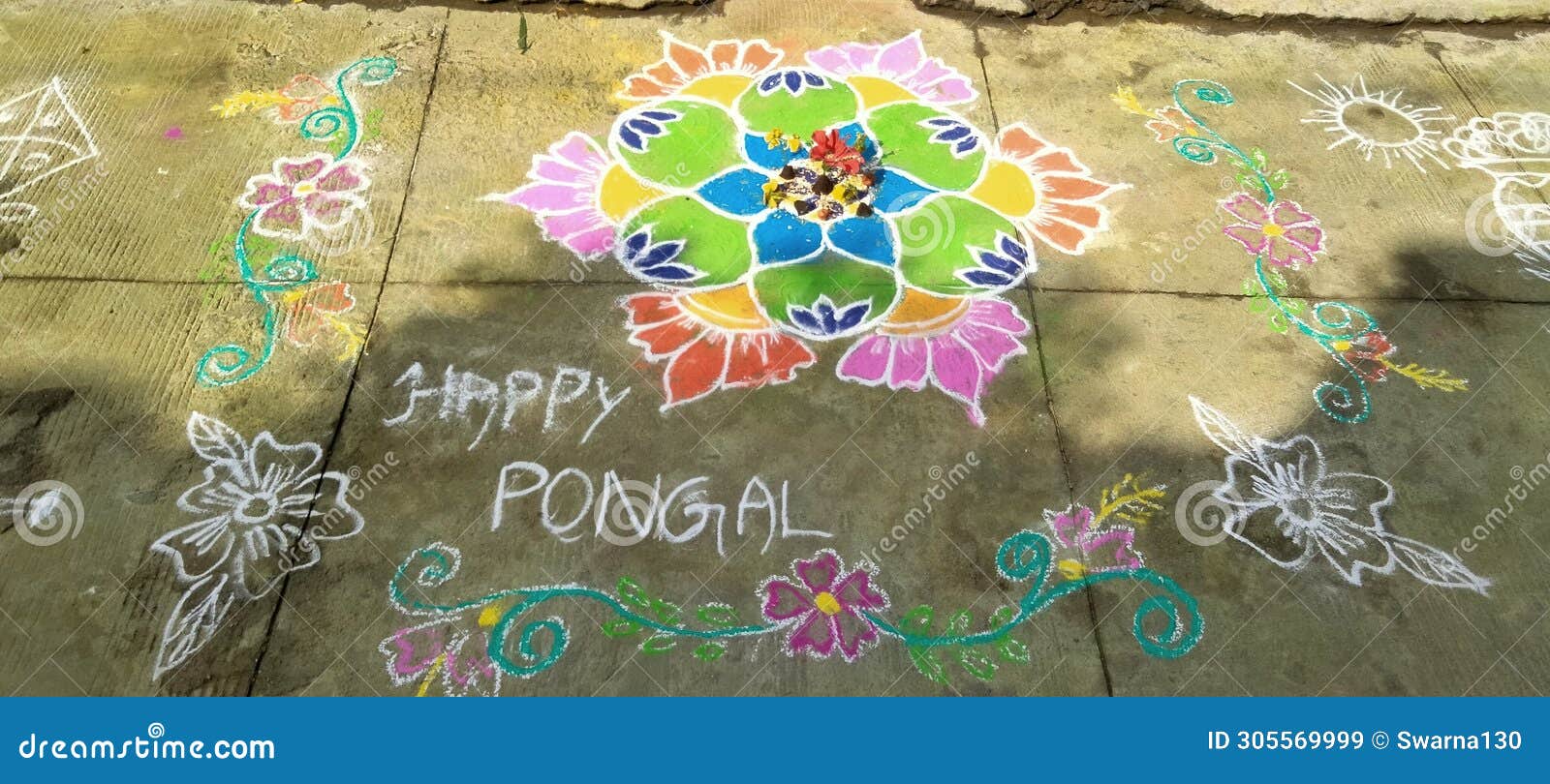 Pongal rangoli design stock image. Image of design, pongal - 305569999