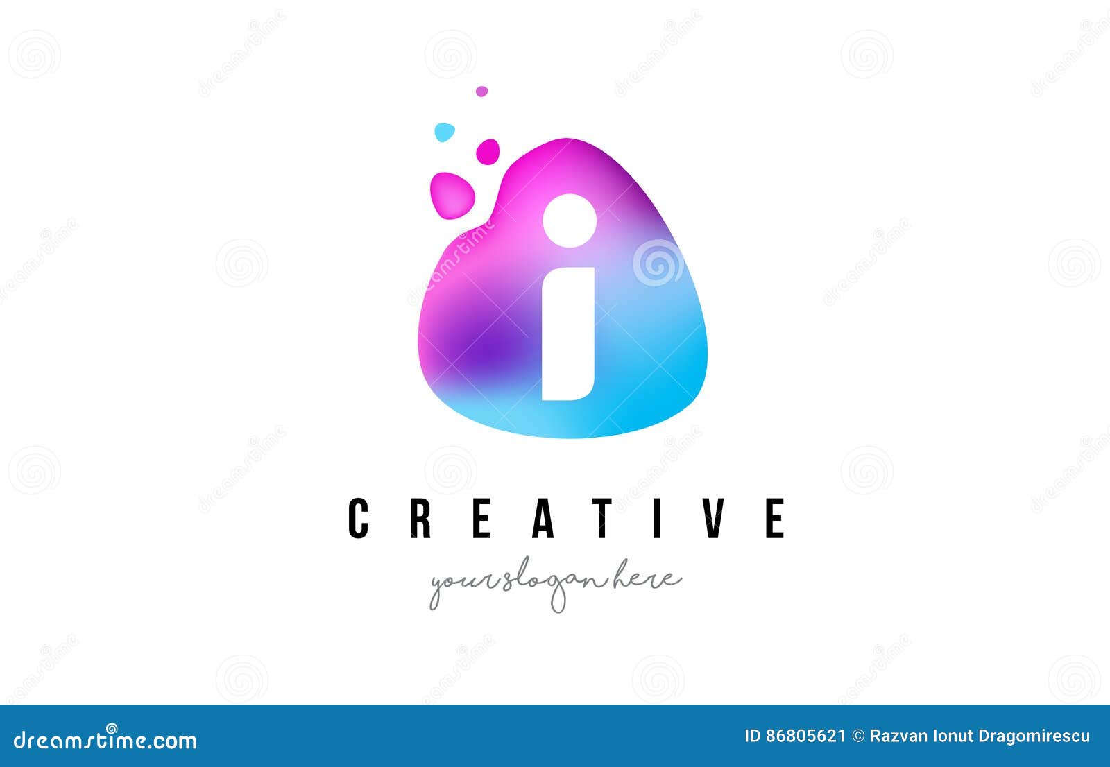 Pongo Letras a Dots Logo Design Con Forma Oval Ilustración del Vector ...