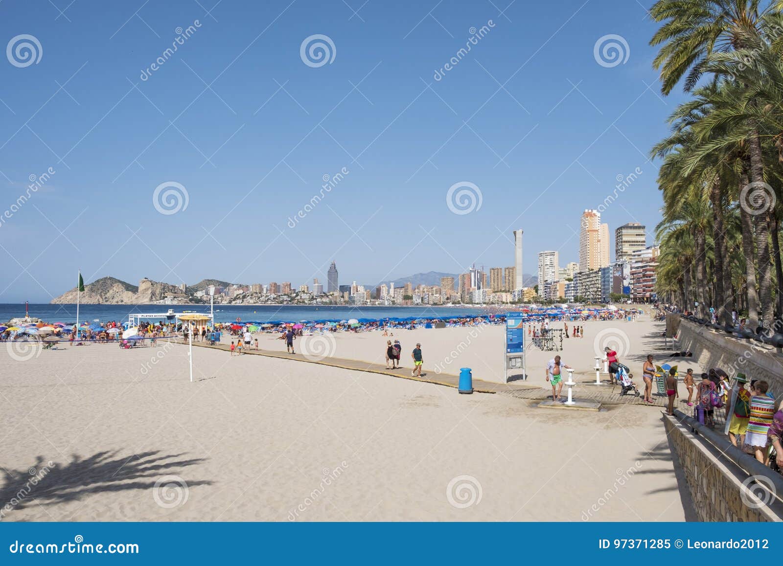 Poniente Beach in Benidorm. Editorial Image - Image of view, people ...