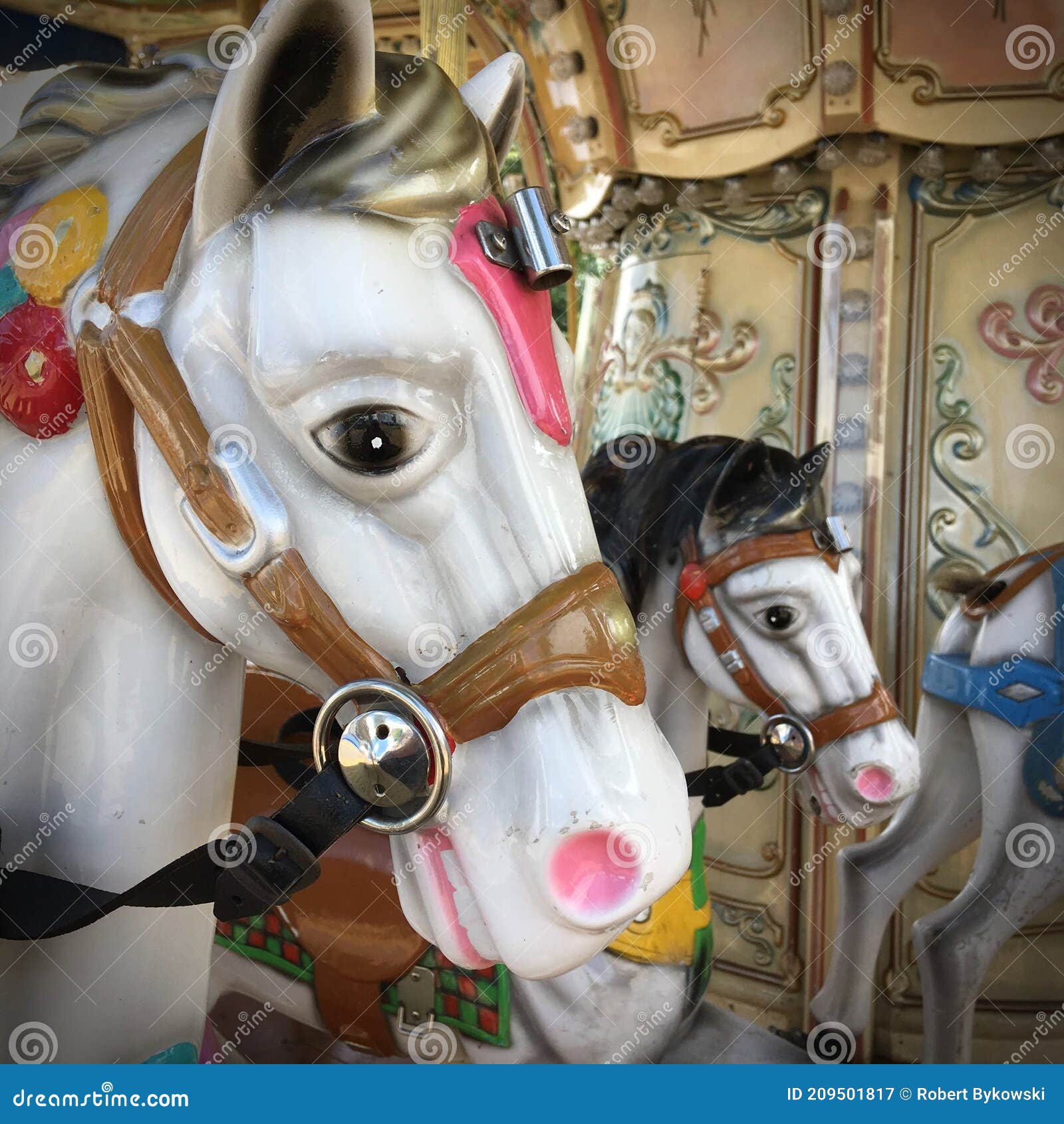 Fun Fair Carousel With Horses In A Field With People Editorial Image ...