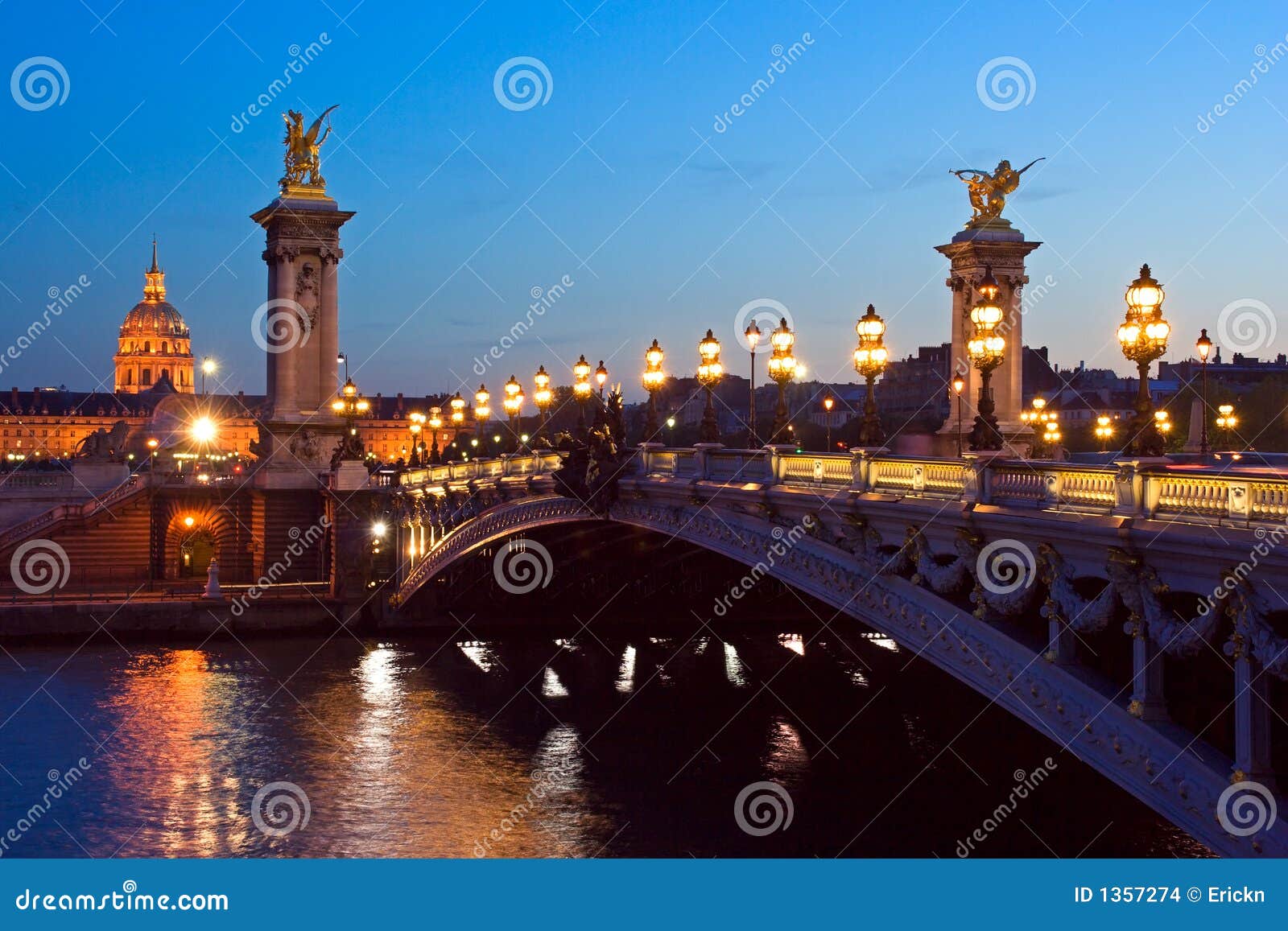 Pont Alexandre III stock photo. Image of illuminated, tourism - 1357274