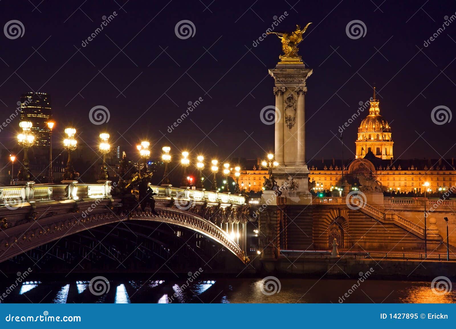 Pont Alexandre III stock image. Image of seine, twilight - 1427895