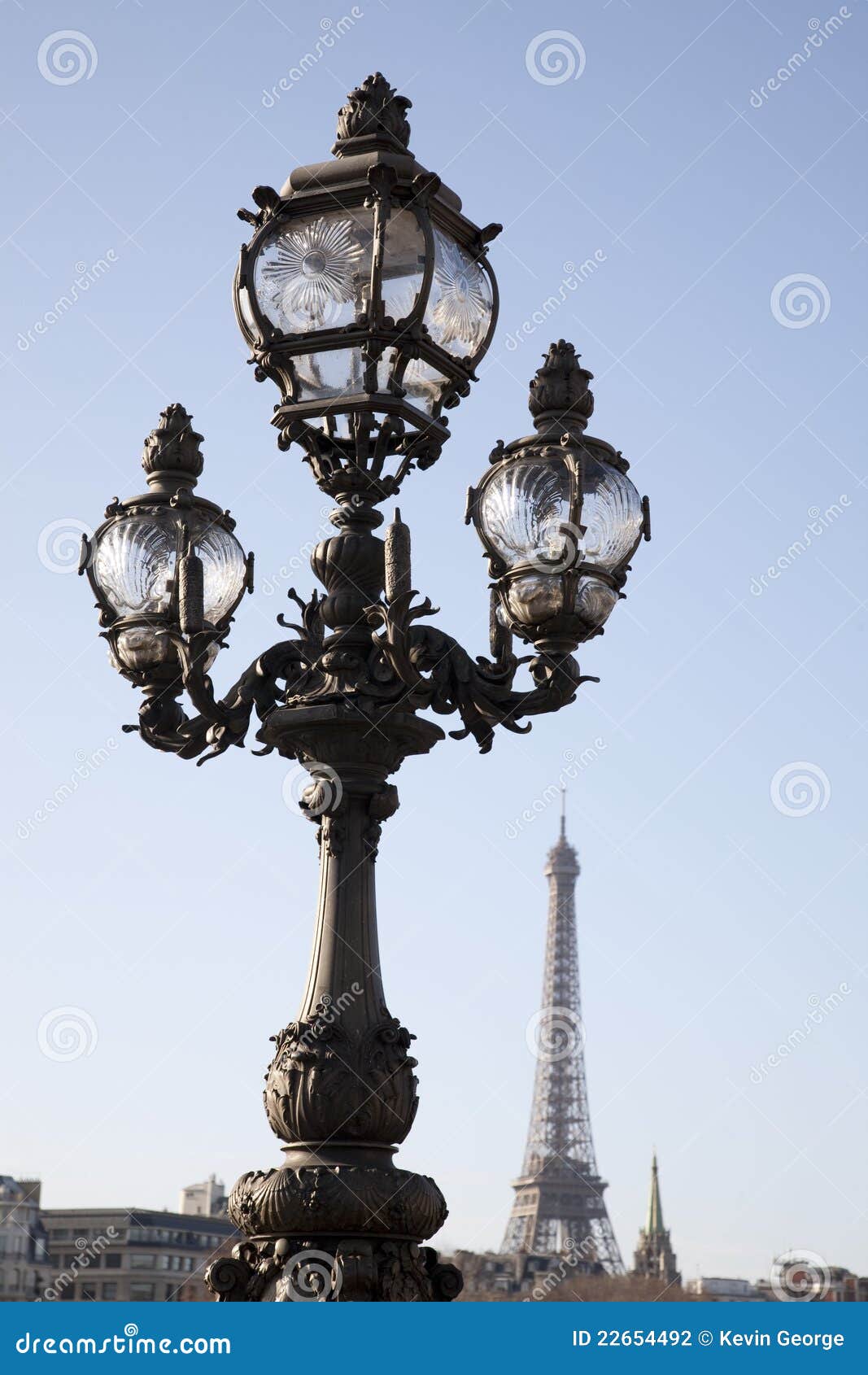 Pont Alexandre III Bridge with the Eiffel Tower Stock Photo - Image of ...