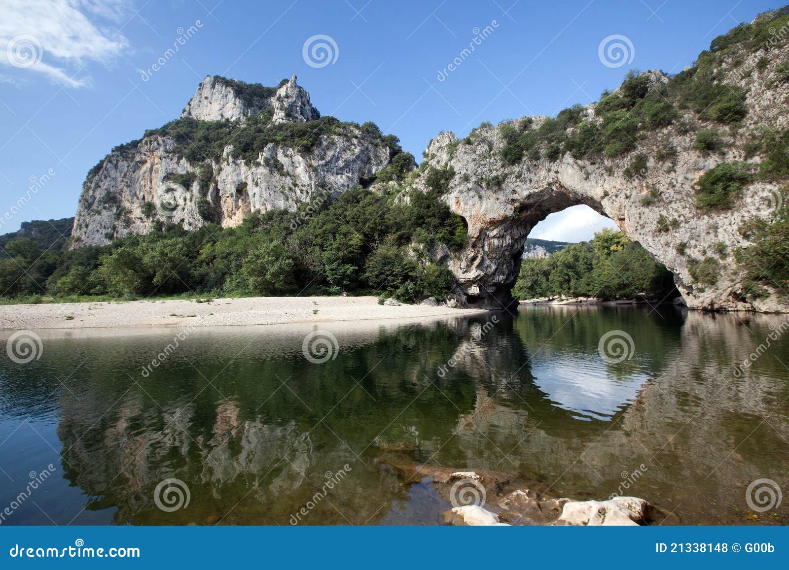 Pont D'arc Bogen Auf Ardeche Fluss Stockfoto - Bild von blau, schlucht ...
