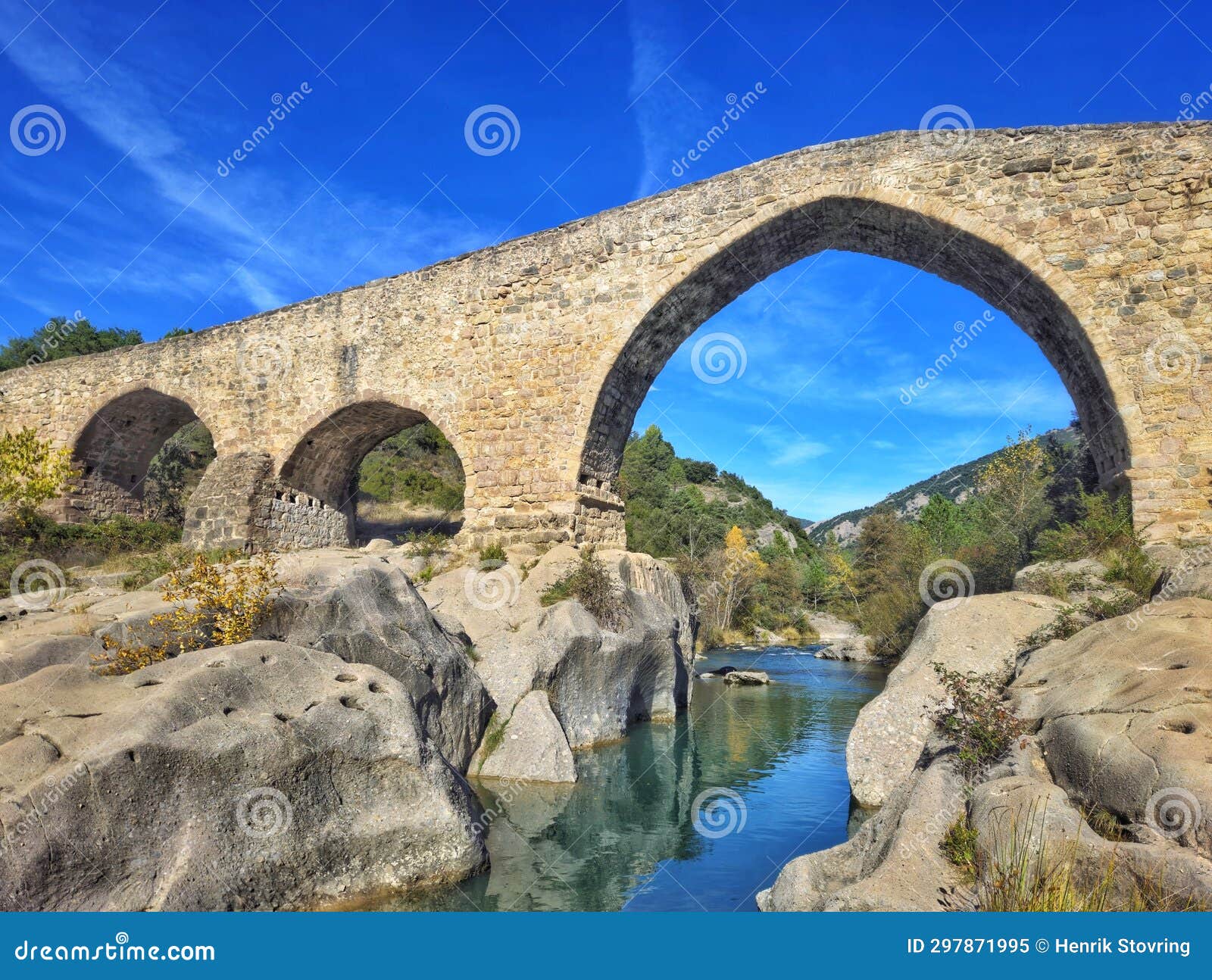 Pont de Pedret, Spain stock image. Image of medieval - 297871995