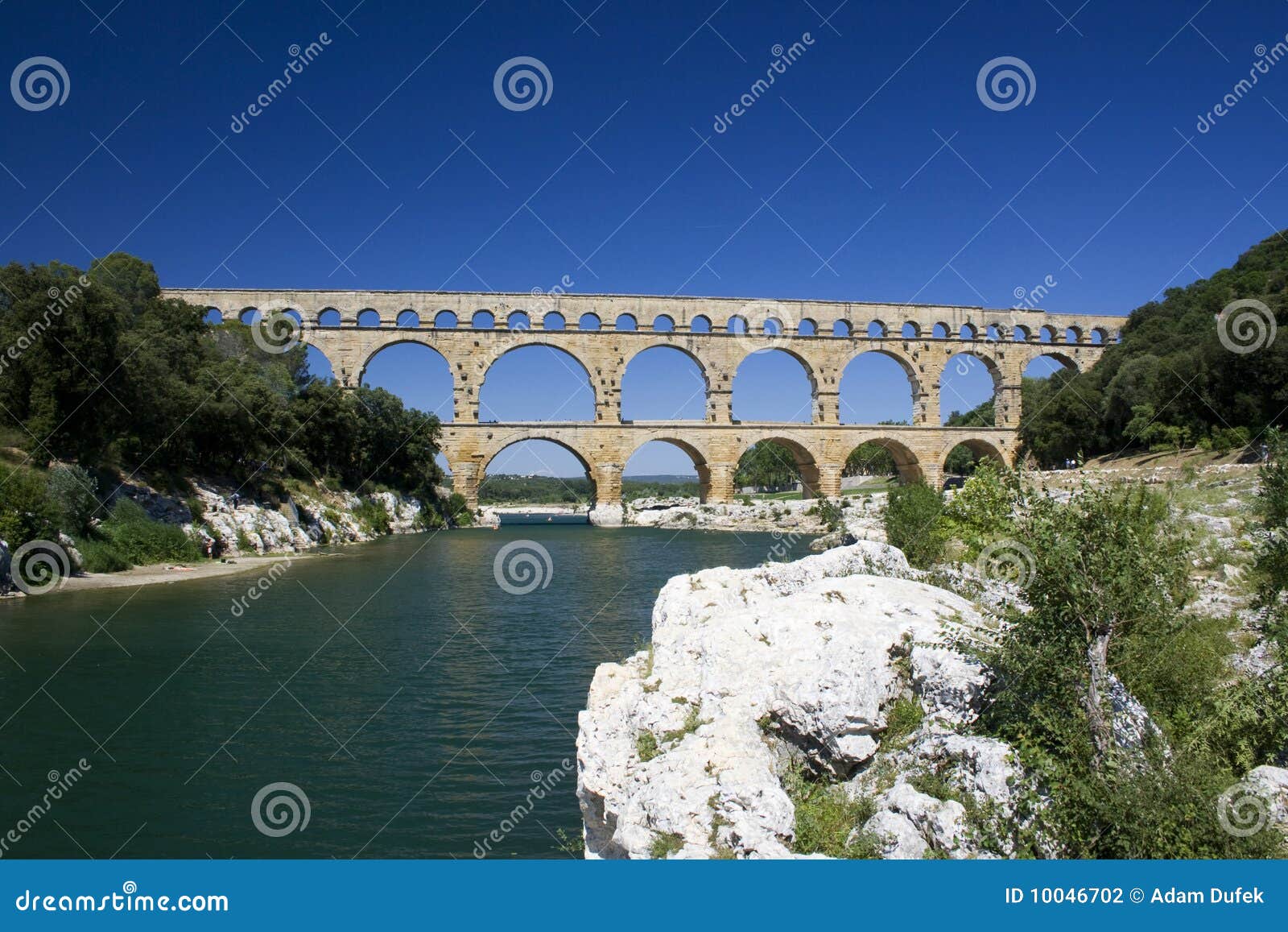 Pont du Gard stock photo. Image of archaeology, aqueduct - 10046702