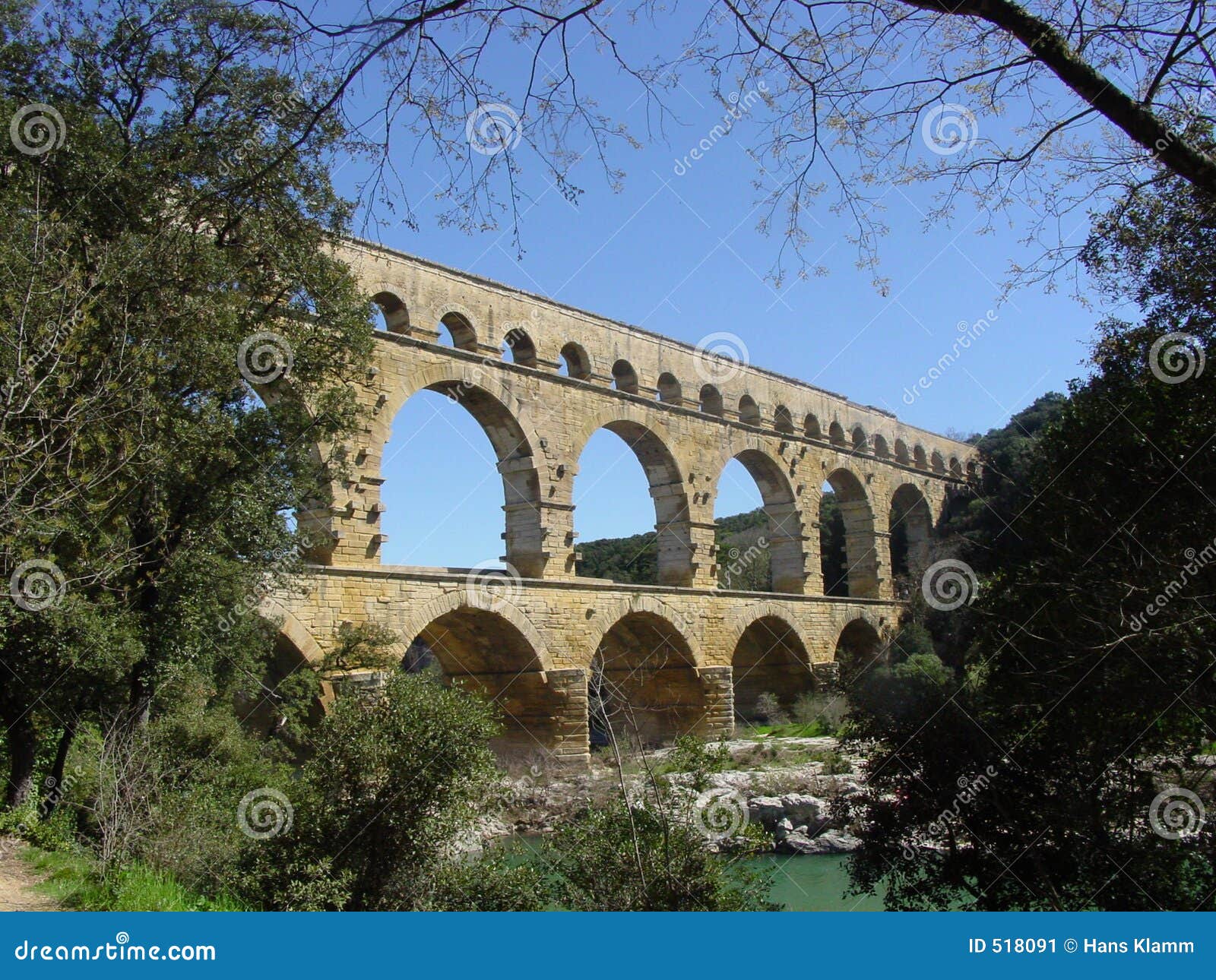 Pont du Gard stock image. Image of green, provence, arch - 518091