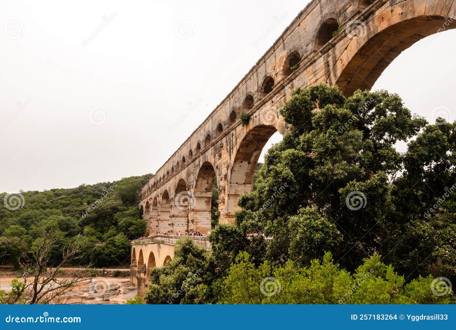 The Pont Du Gard an Antic Roman Aquaduc Stock Photo - Image of build ...