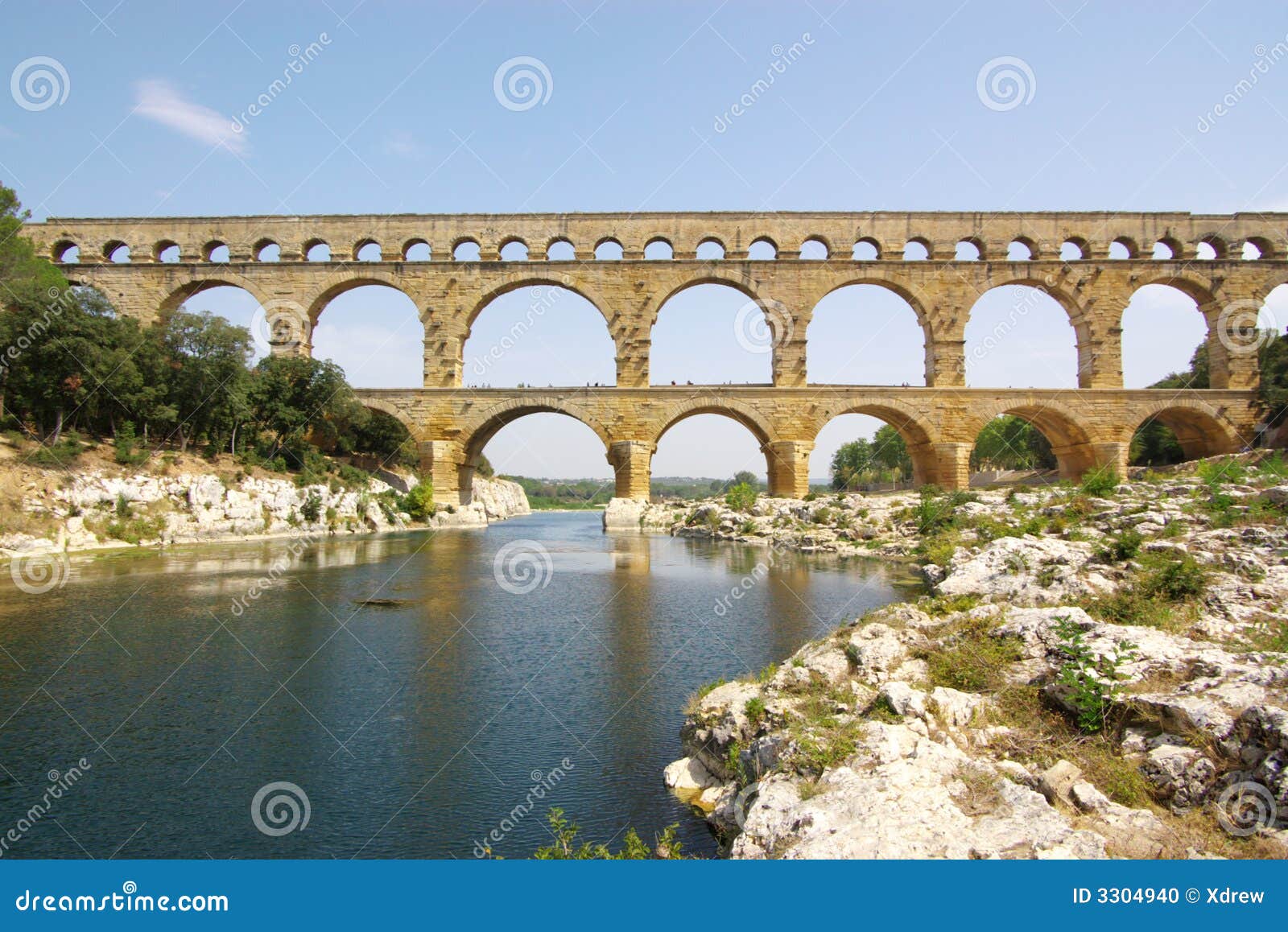 Pont du gard view stock photo. Image of european, alpes - 3304940