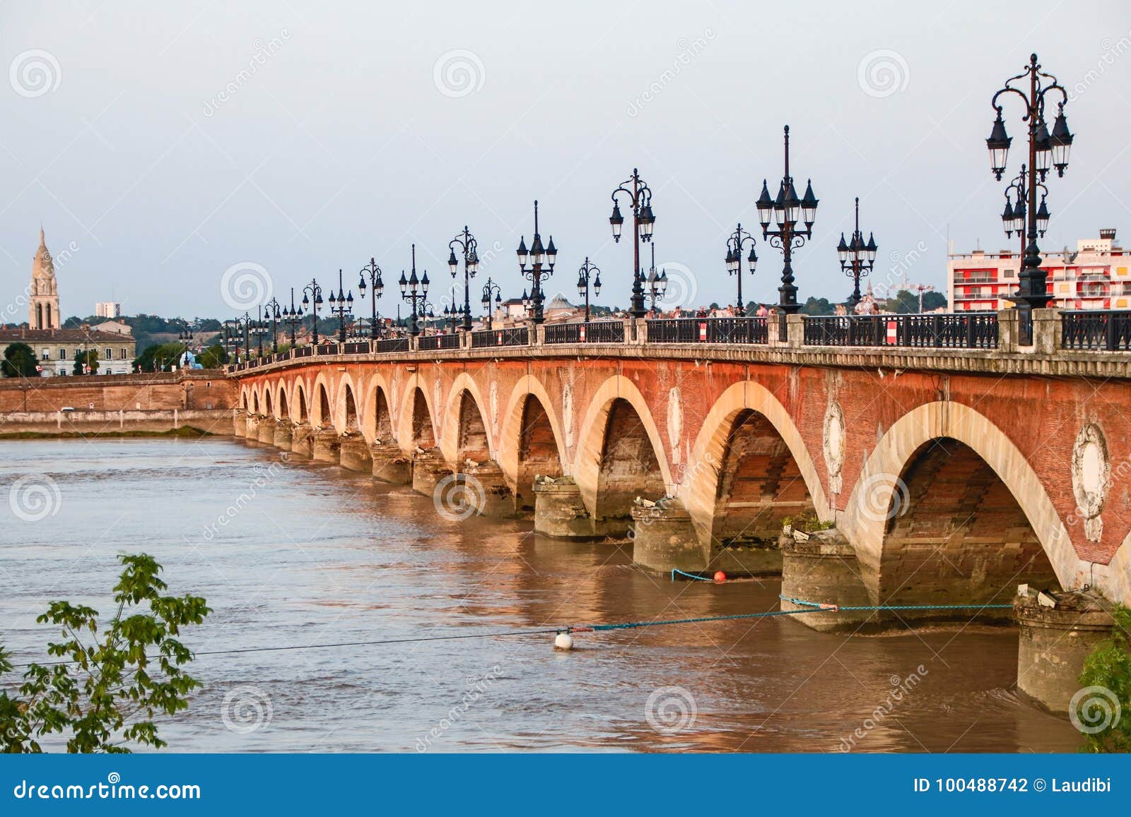 Pont pierre at Bordeaux stock photo. Image of bordeaux - 100488742