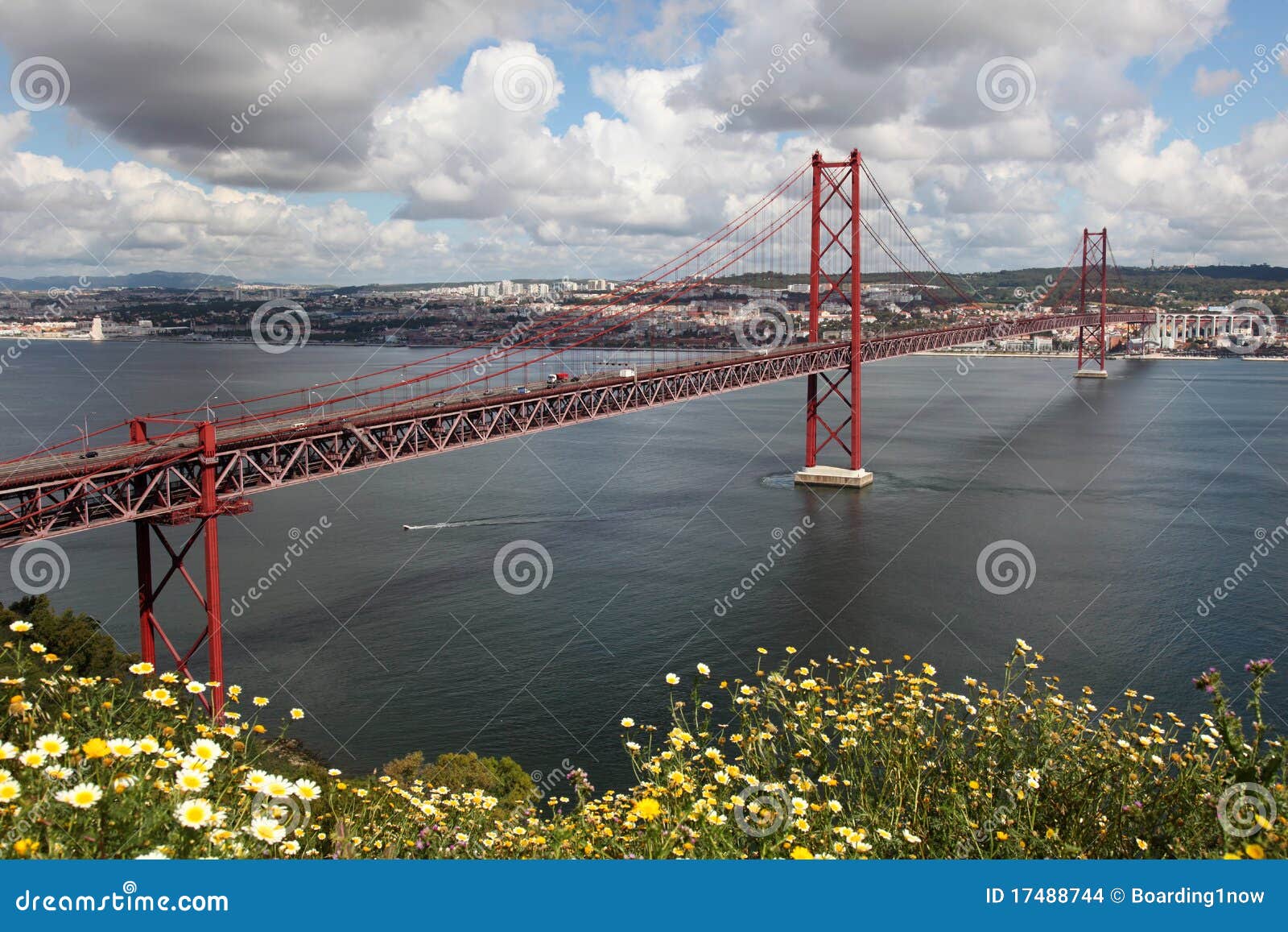 Ponte 25 De Abril in Lisbon Stock Photo - Image of land, road: 17488744