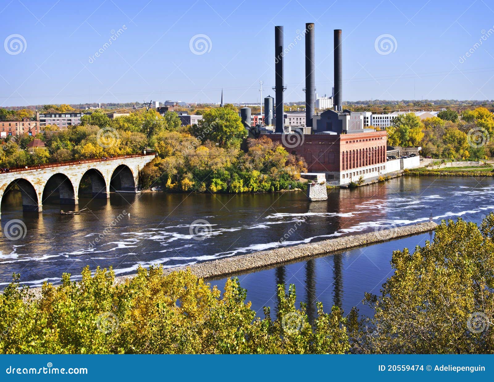 Ponte De Pedra Do Arco, Minneapolis, Minnesota Foto de Stock - Imagem ...