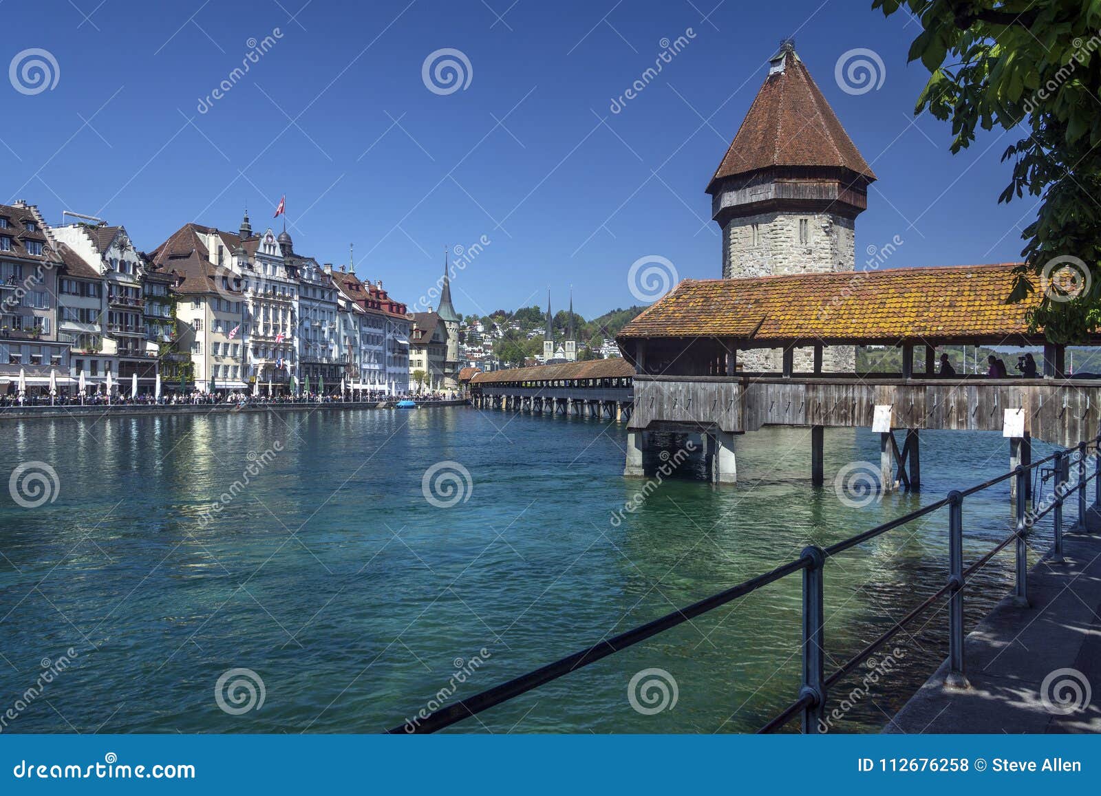 Ponte Della Cappella - Lucerna - Svizzera Fotografia Stock - Immagine ...