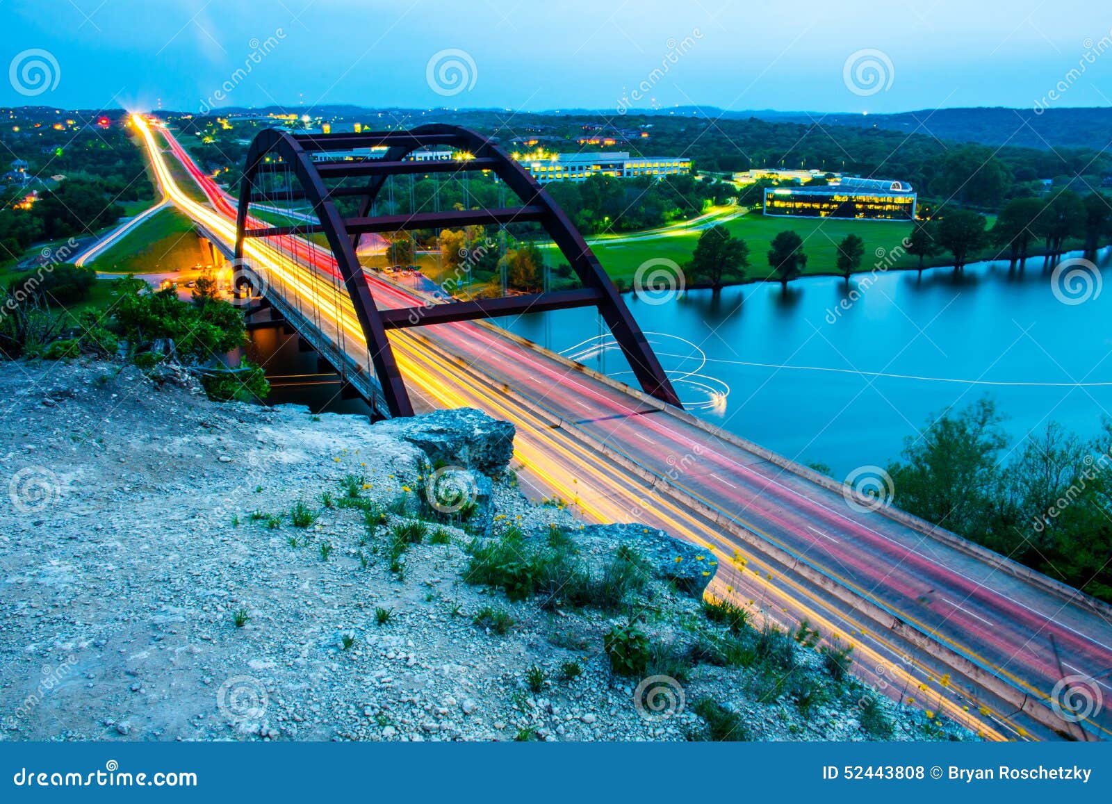 Ponte Di Pennybacker 360 Dalla Cima Della Scogliera Fotografia Stock ...