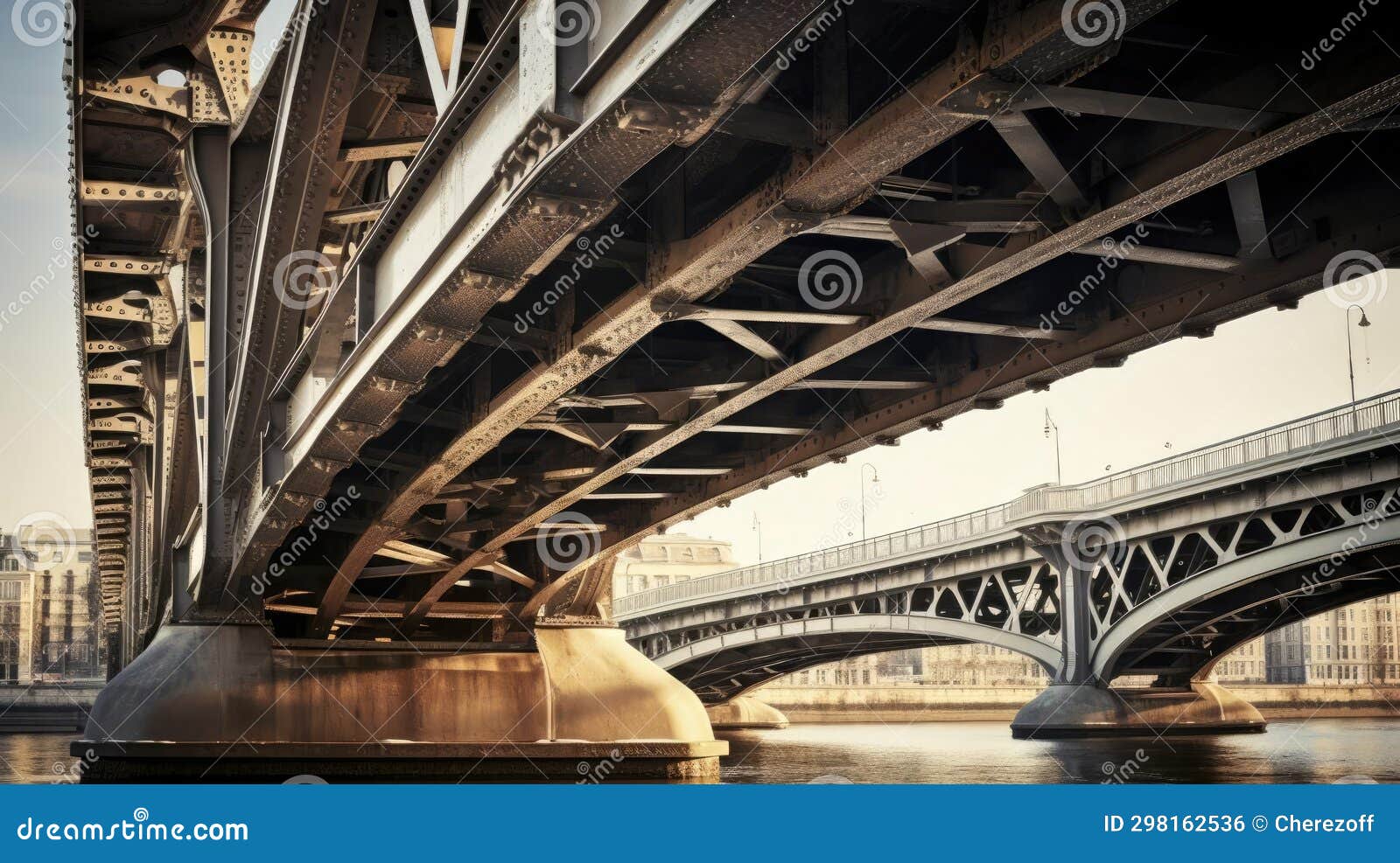 Ponte grande sobre o rio foto de stock. Imagem de cais - 298162536
