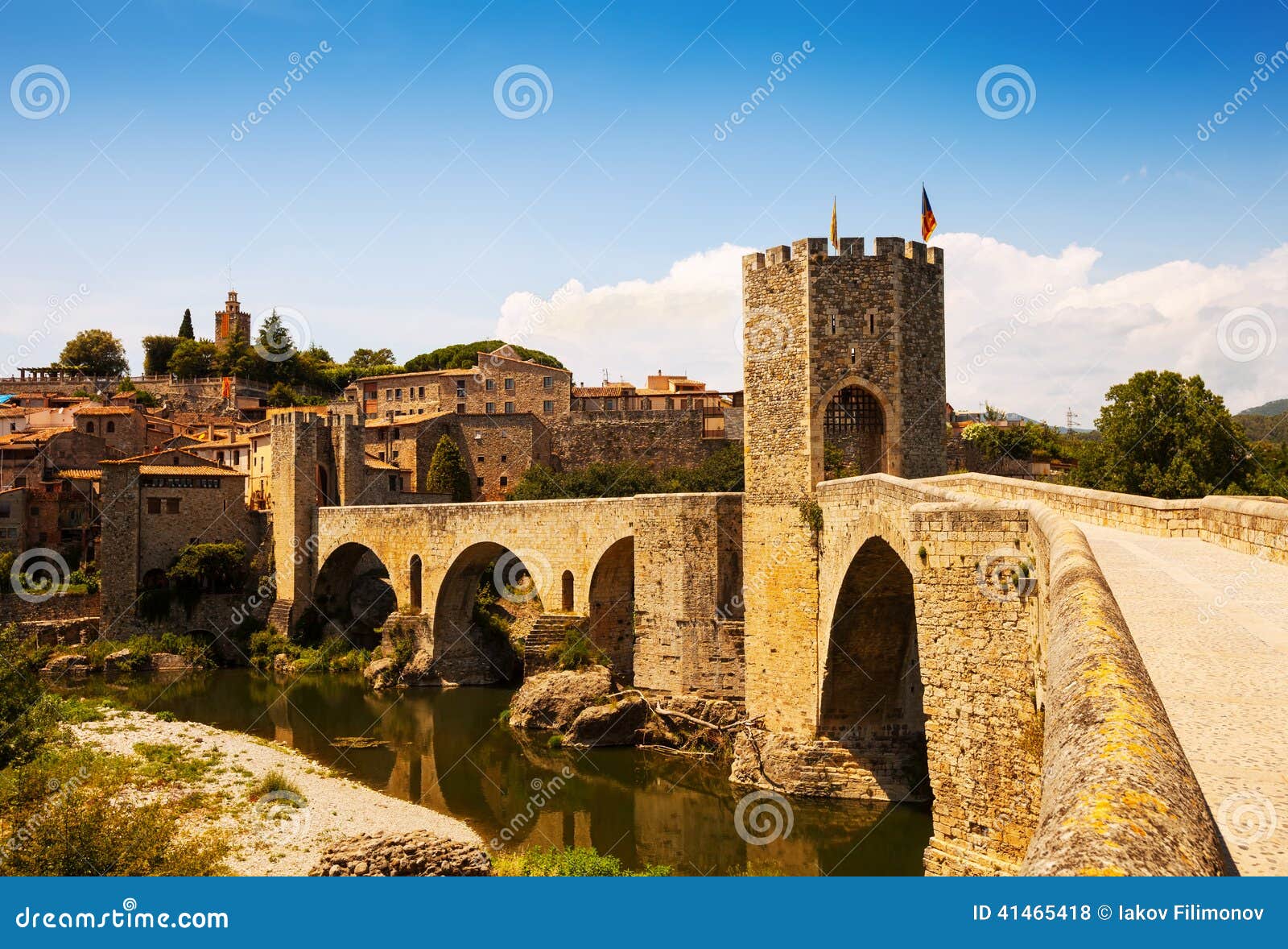 Ponte Medieval Com Porta Da Cidade Foto de Stock - Imagem de ...