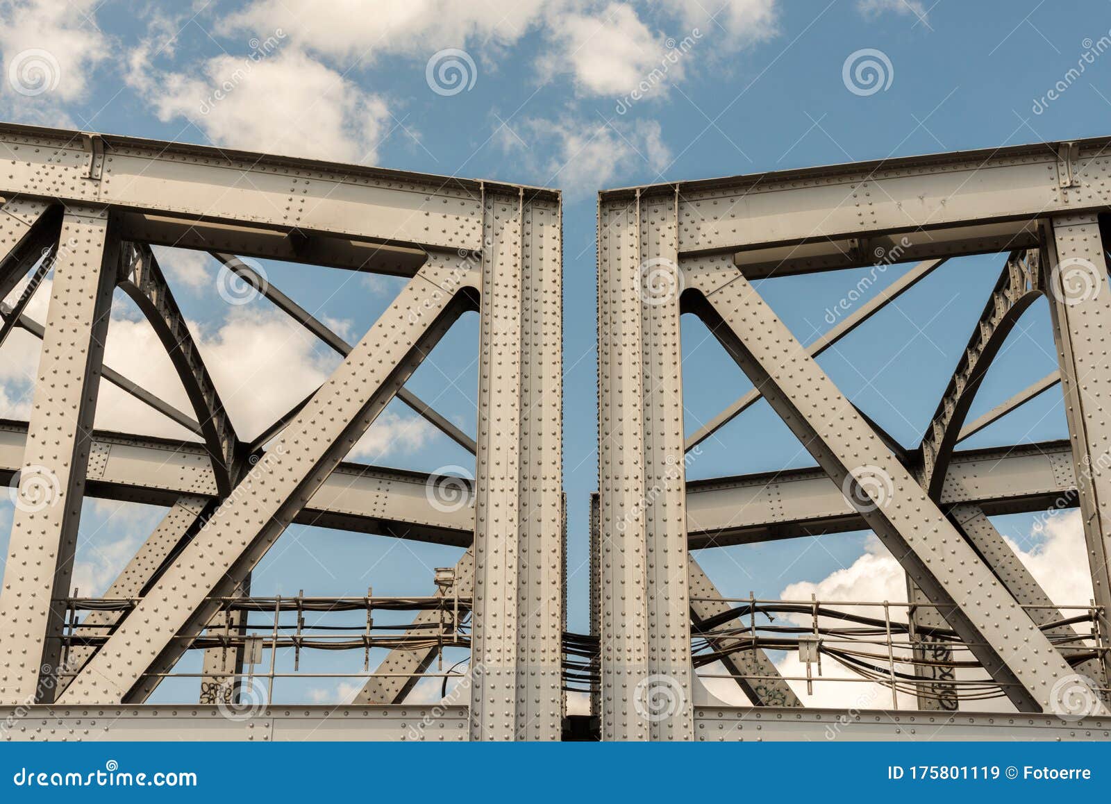 Iron bridge on the road stock image. Image of structure - 175801119