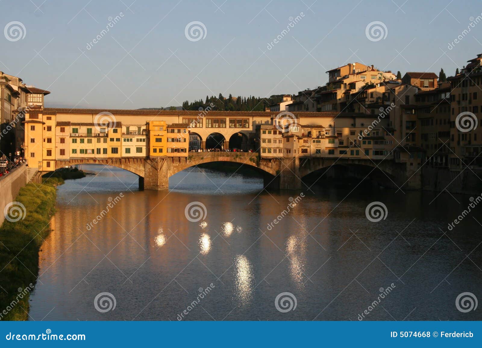 Ponte vechio by night stock photo. Image of firenze, scenic - 5074668