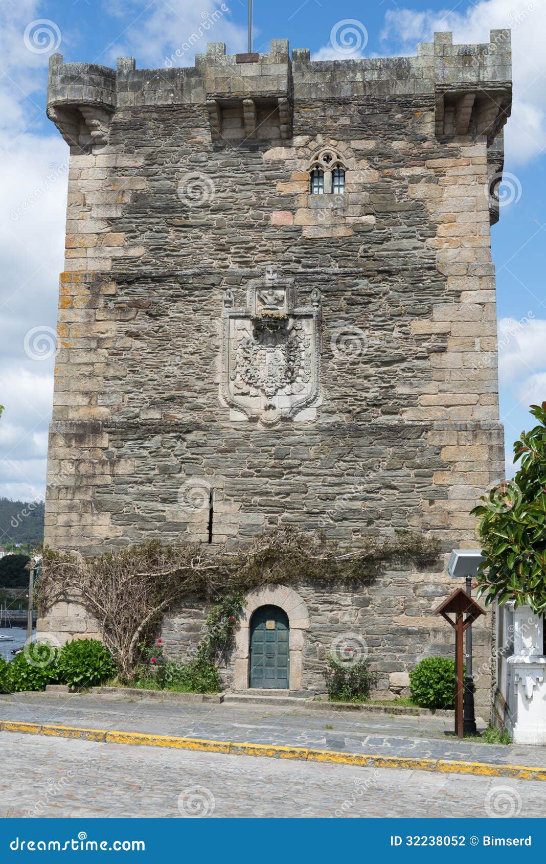 Pontedeume Tower of Andrade, Galicia Stock Photo - Image of custom ...