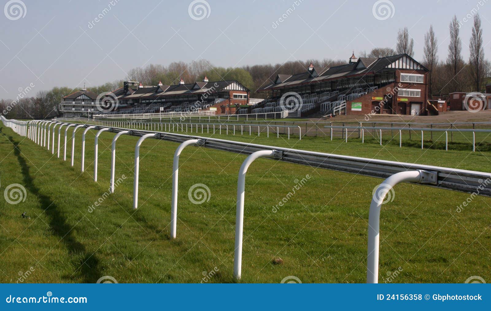 Pontefract Racecourse Grandstand Stock Photo - Image of races, gallop ...