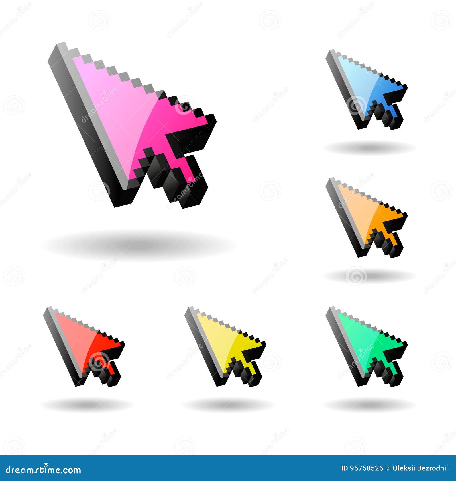 Ponteiro Colorido Do Vetor Do Computador Do Rato Do Cursor Ilustração ...