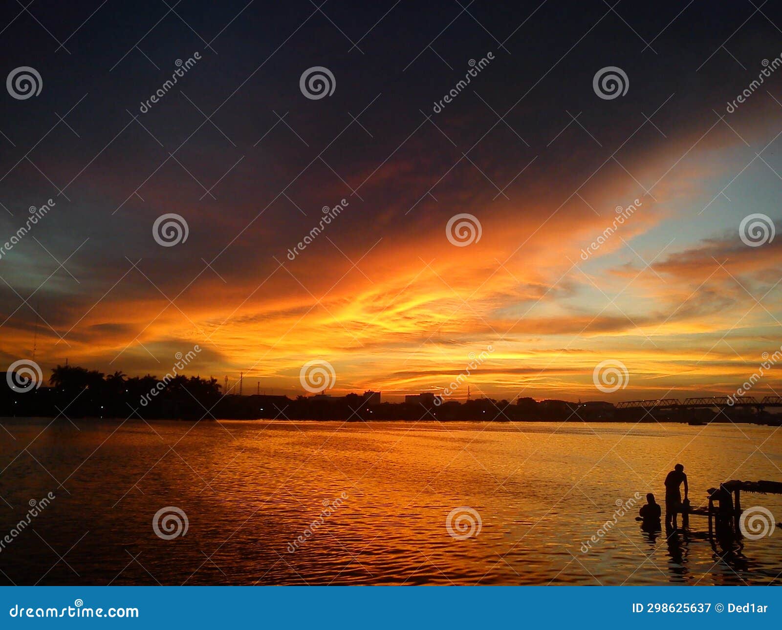 Pontianak human sunset stock image. Image of shore, horizon - 298625637