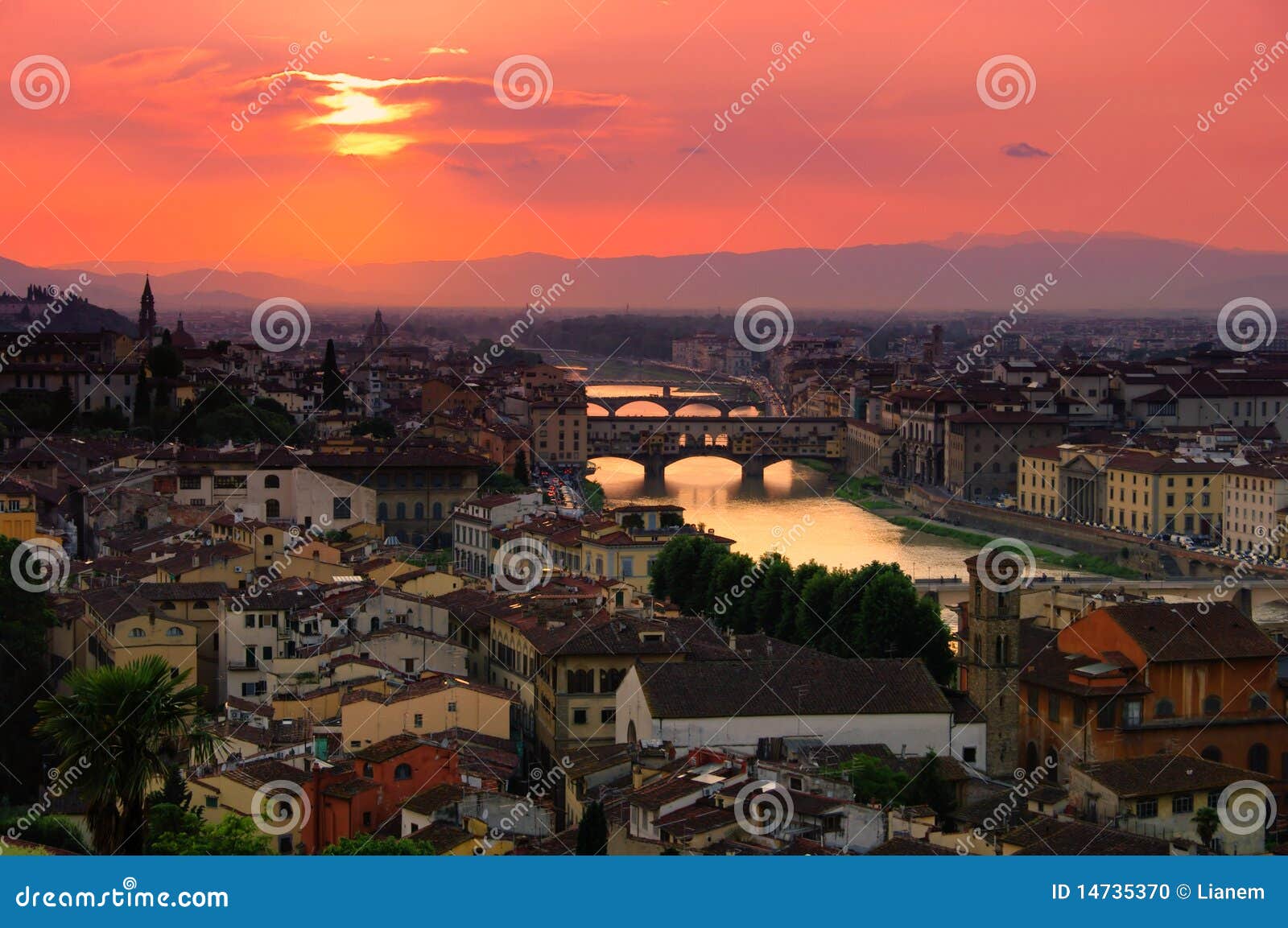 Ponticello di Firenze fotografia stock. Immagine di tramonto - 14735370
