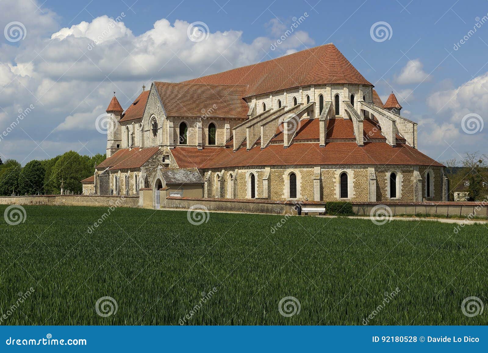 Pontigny Abbey stock photo. Image of field, landscape - 92180528