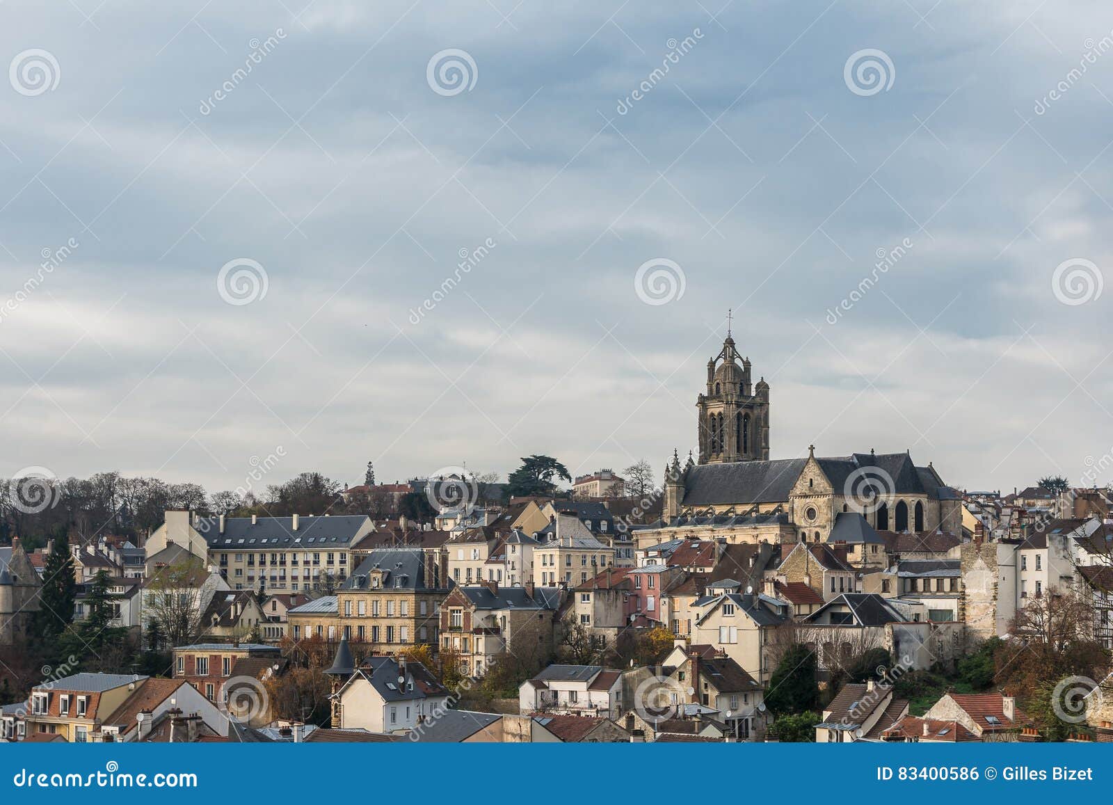 Pontoise, View on the Upper Town Stock Photo - Image of city, batiment ...