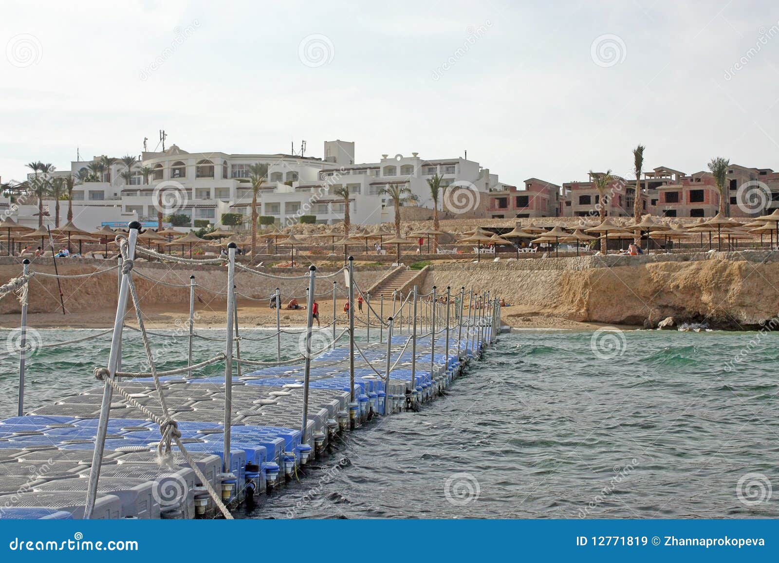 Long Pontoon On The Red Sea In Egypt. Pontoon For Descent Into The ...