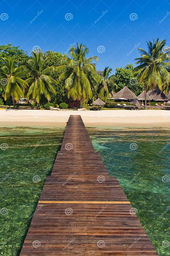 Pontoon, beach and resort stock image. Image of exotic - 13525889